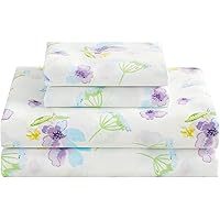 JSD 6 Piece Yellow Floral Print Sheet Set Queen Size, Soft Botanical ...