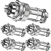 Amazon.com: 5 Pin Metal Male Female Panel Connector 16mm GX16-5 ...