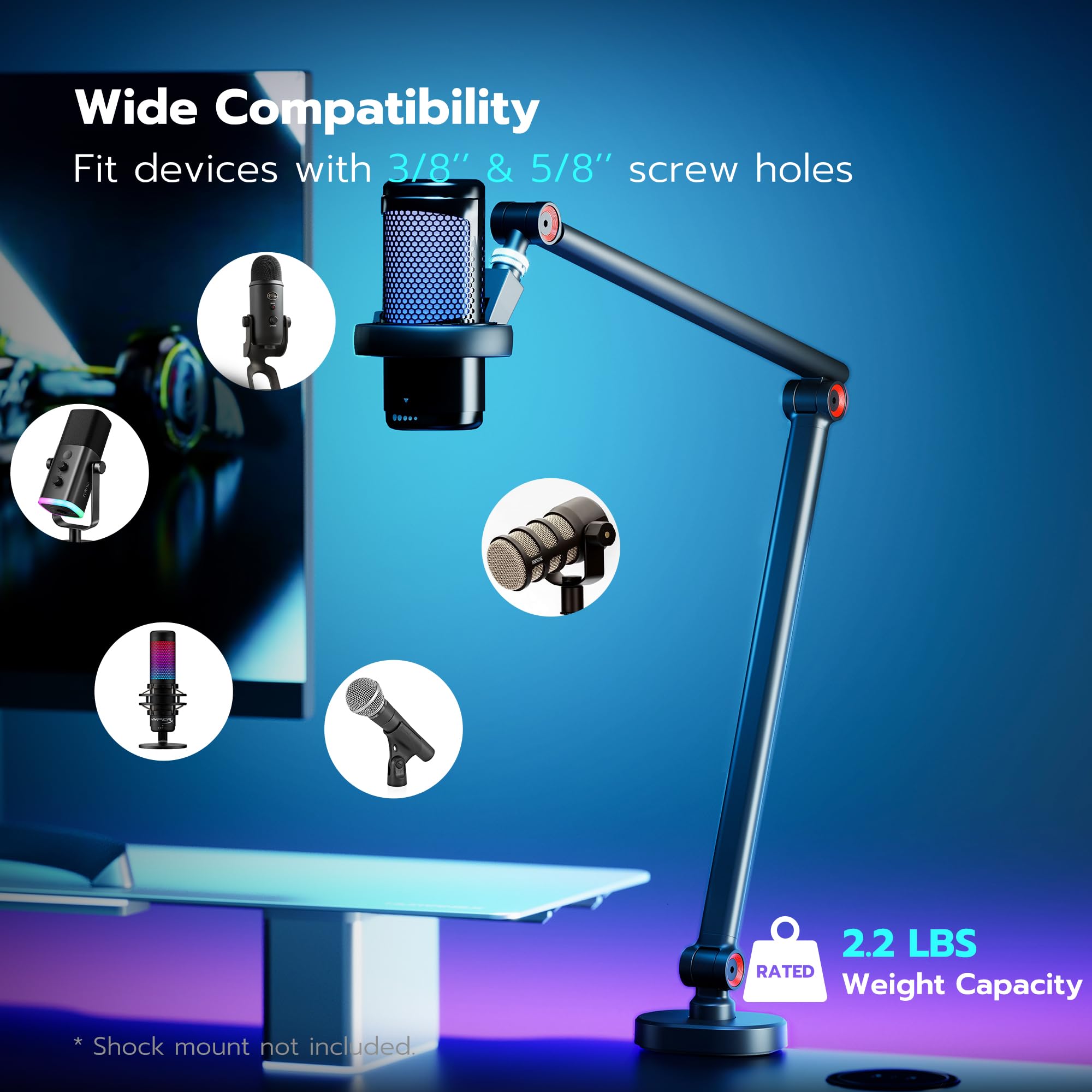 Mua ARES WING Microphone Boom Arm, Aluminum Mic Arm Desk Mount ...