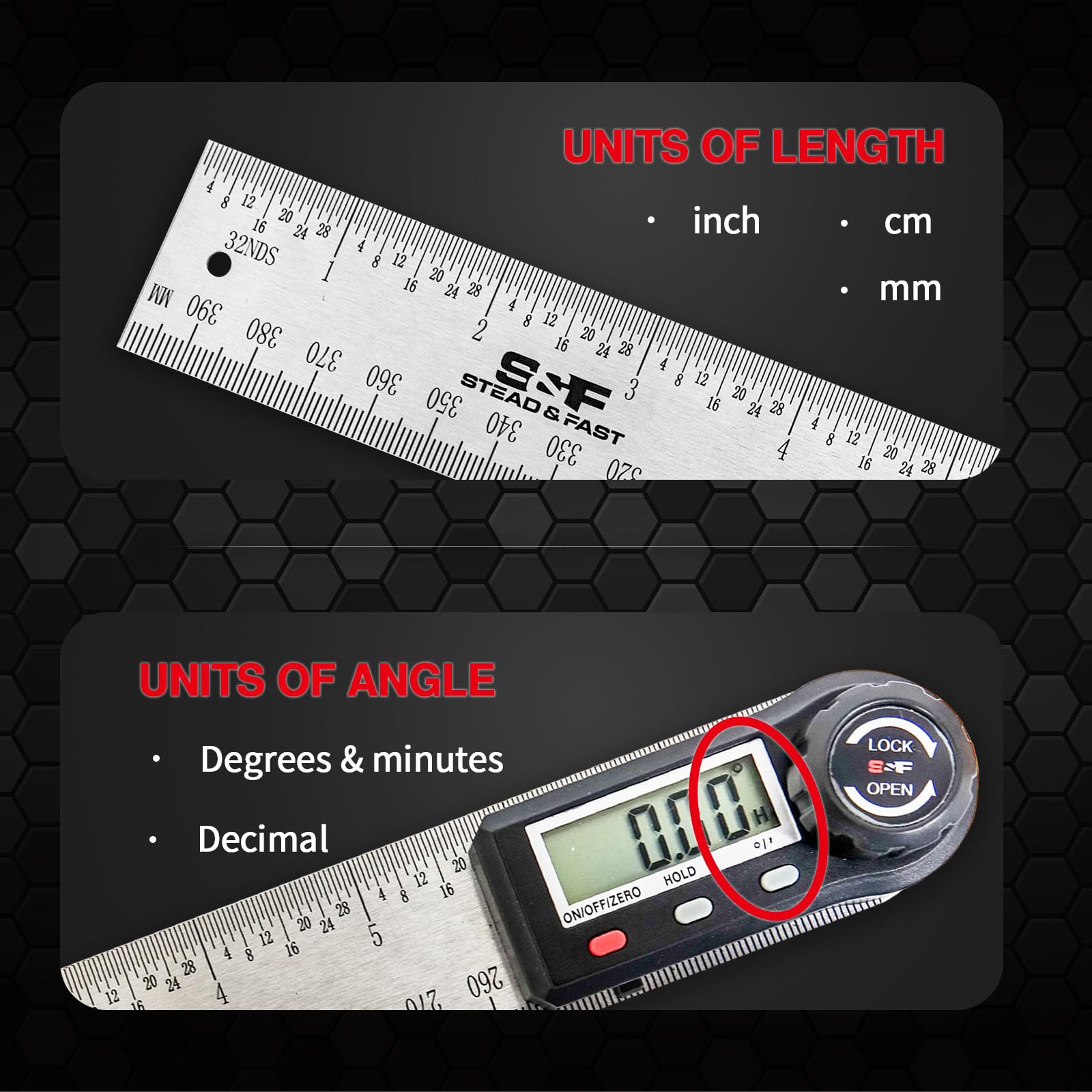 Mua Angle Finder Tool Digital 7 Inch / 200 mm Stainless Steel DPRAF-7-B ...