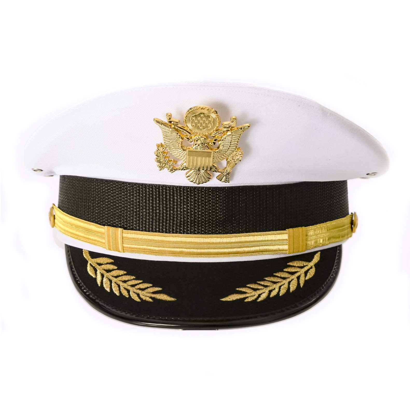Ferrecci White Captain Hat for Men Cadet Sailor Hat Women Yacht Captain ...