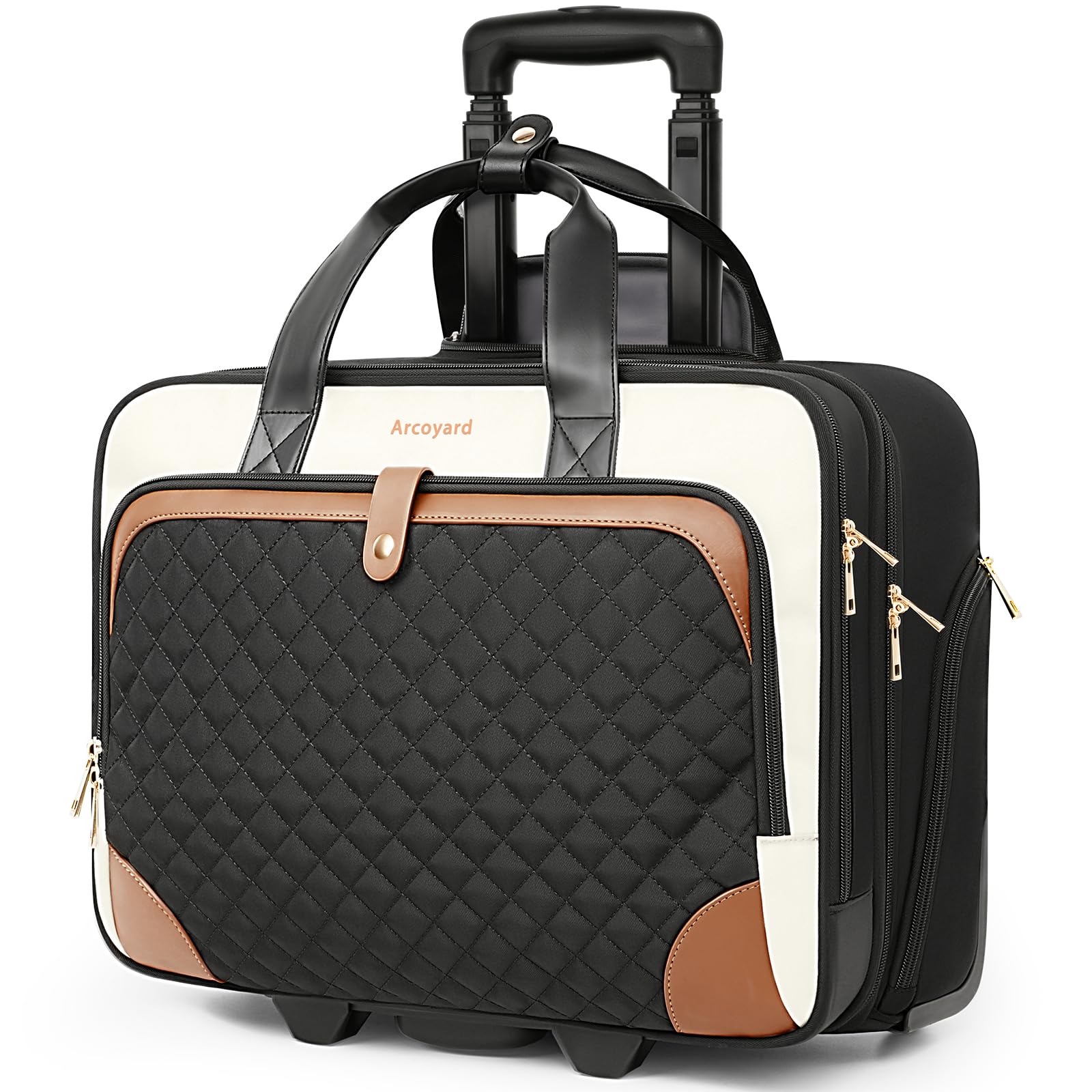 Arcoyard Rolling Laptop Bag, Rolling Briefcase for Women with ...
