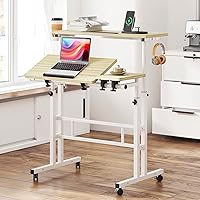 SogesHome 31.5 inch Mobile Standing Desk Adjustable Computer Desk ...