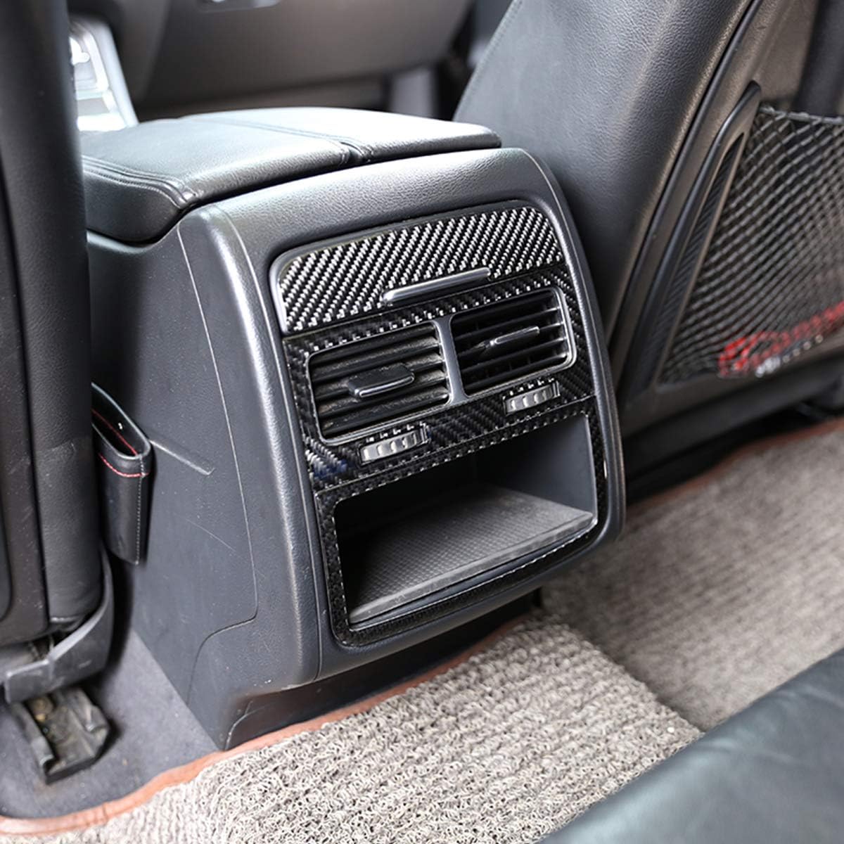 For VW Touareg 11-18 Soft Carbon Fiber Console Rear Air Vent Outlet ...