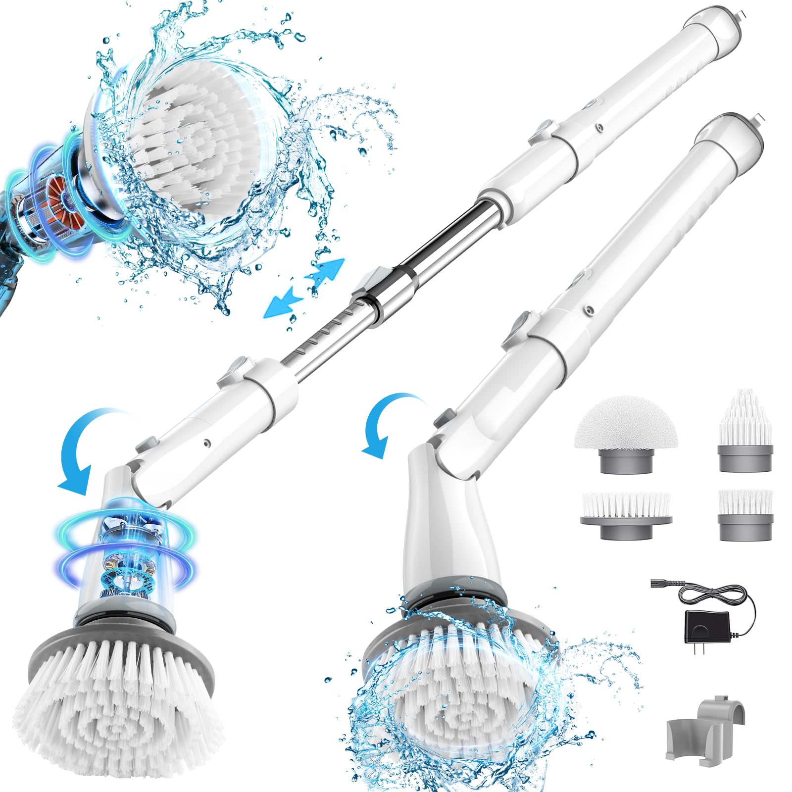Mua Electric Spin Scrubber, Shower Scrubber Cordless with 4 Replacement ...