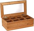 Amazon.com: Estilo Bamboo Tea Storage Box, 8 Equally Divided ...