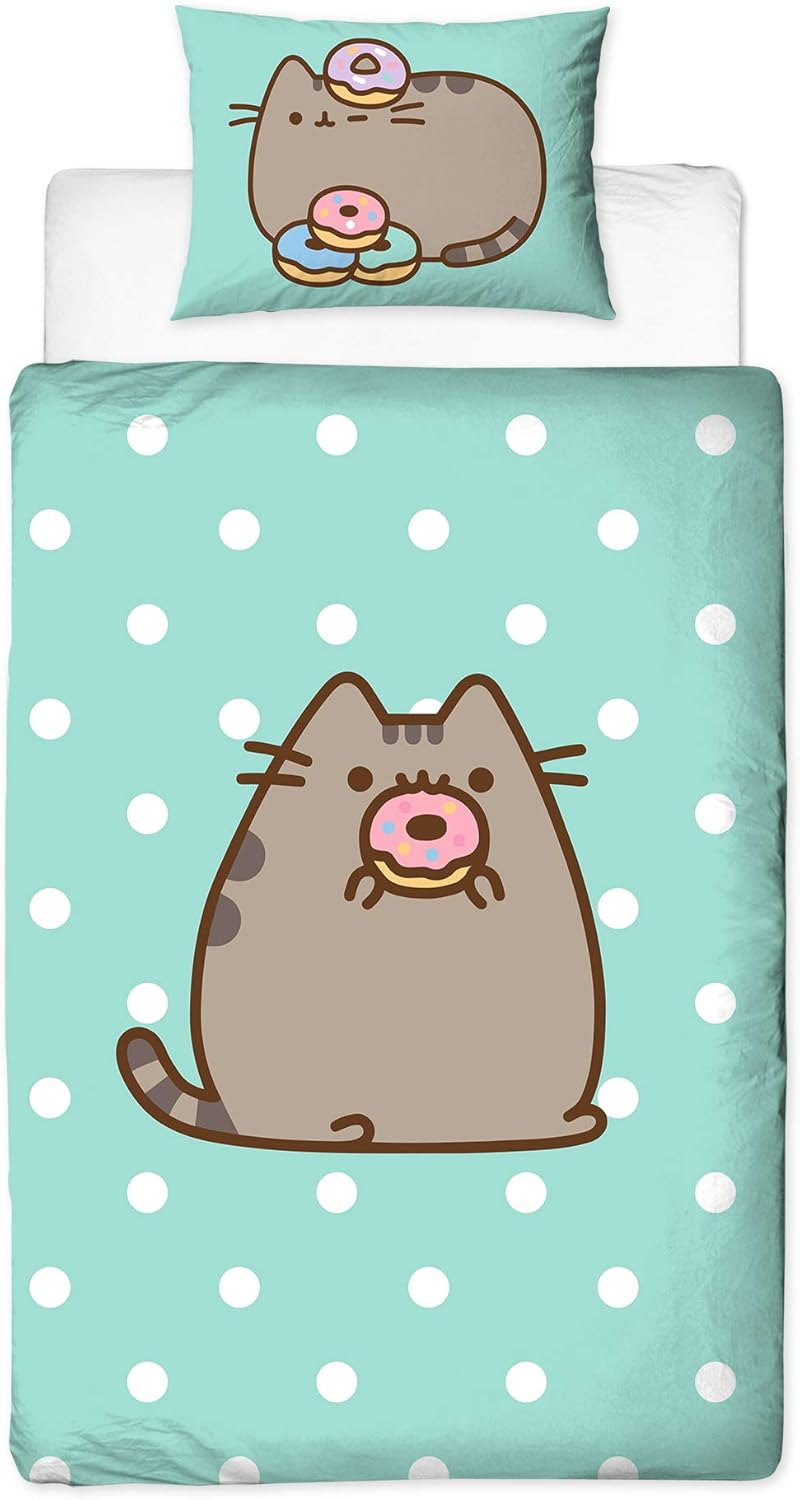 Pusheen Doughnut Design Single Duvet Cover | Reversible Two Sided ...