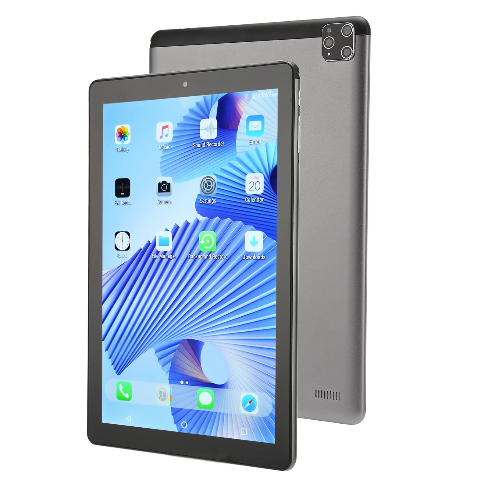 Reading Tablet, 5000mAh Battery Dual Camera 10.1 Inch Grey Tablet for ...