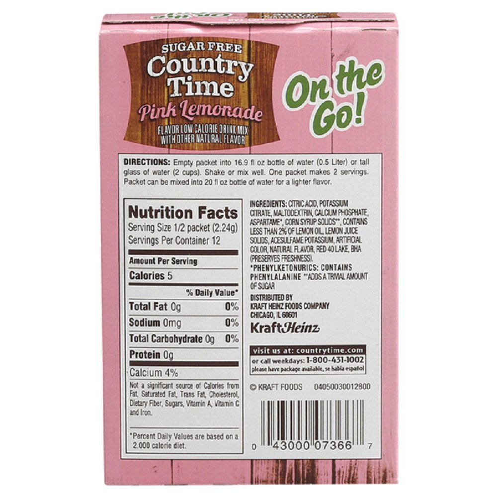 country time lemonade nutritional information