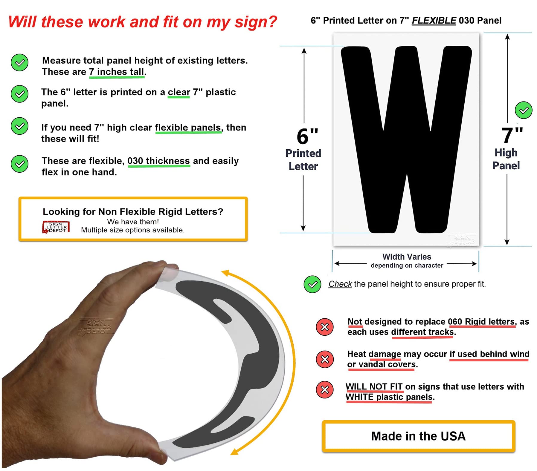 Mua Changeable Outdoor Sign Letters 6” Portable Flex Letters 279 Count ...