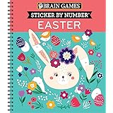 Amazon.com: Brain Games - Sticker by Number: Animals (28 Images to ...