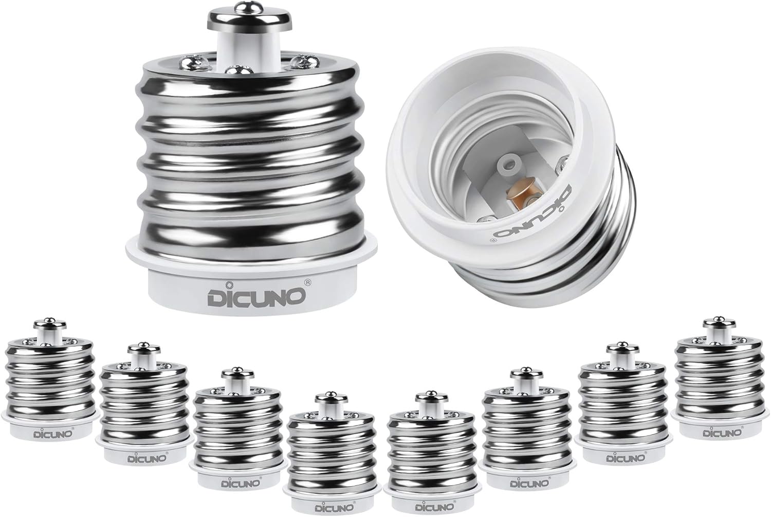 DiCUNO E39 to E26 Adapter, Mogul E39/E40 to Medium E26/E27 Light Bulb Lamp Socket, Maximum ...