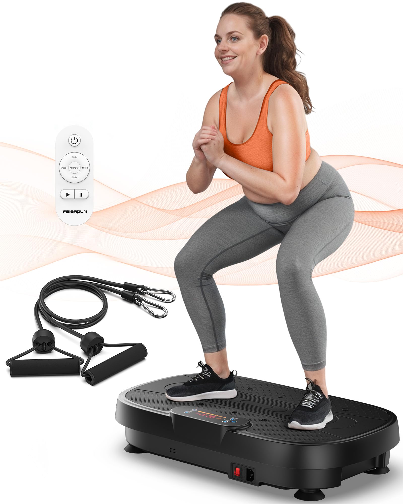 FEIERDUN Vibration Plate, Whole Body Vibration Plate Exercise Machine ...