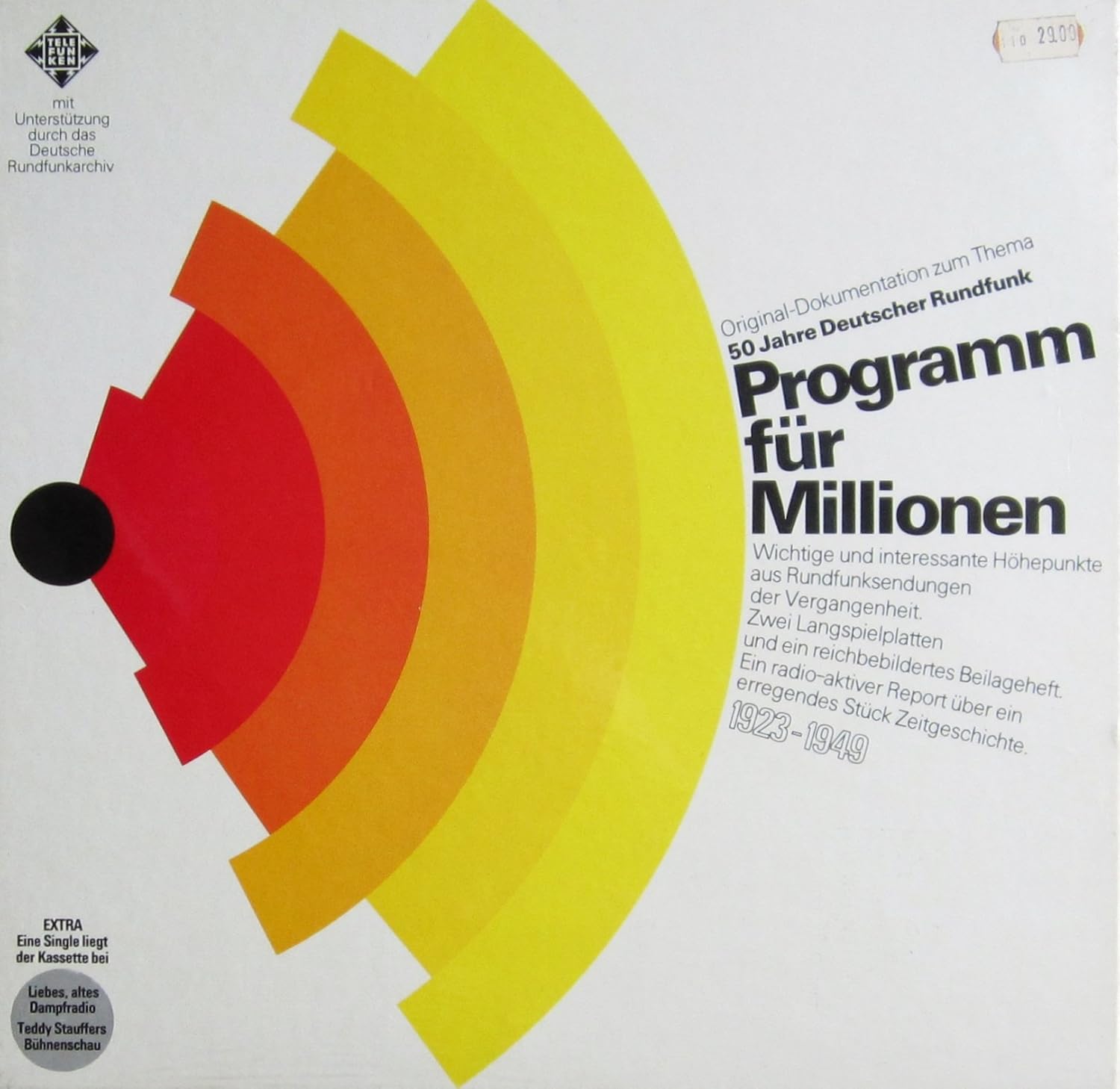 PROGRAMM FÜR MILLIONEN: 50 Jahre Deutscher Rundfunk 1923 - 1949 (Extra ...