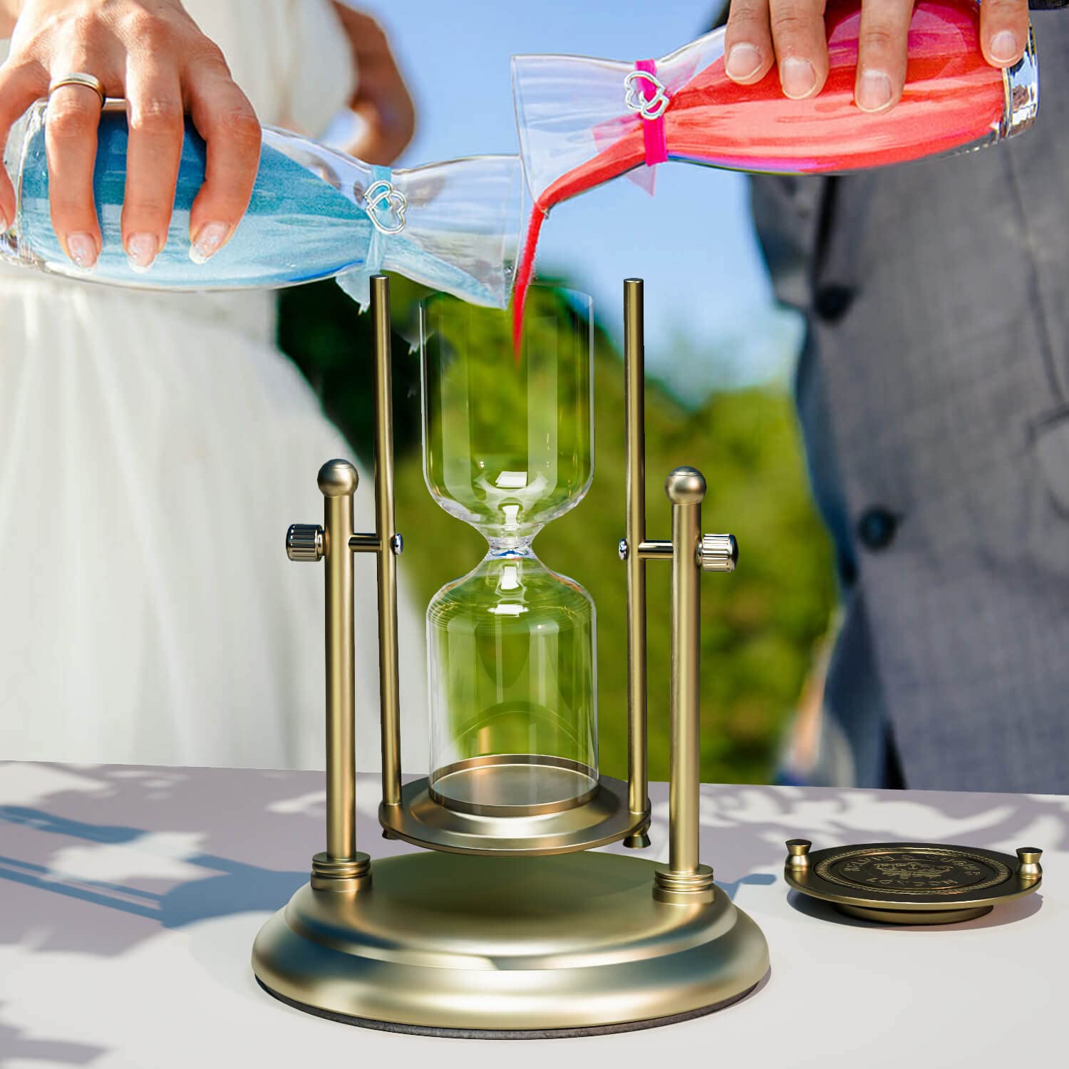 Mua SuLiao Empty Hourglass, Brass 360 Rotating DIY Sand Timer for ...