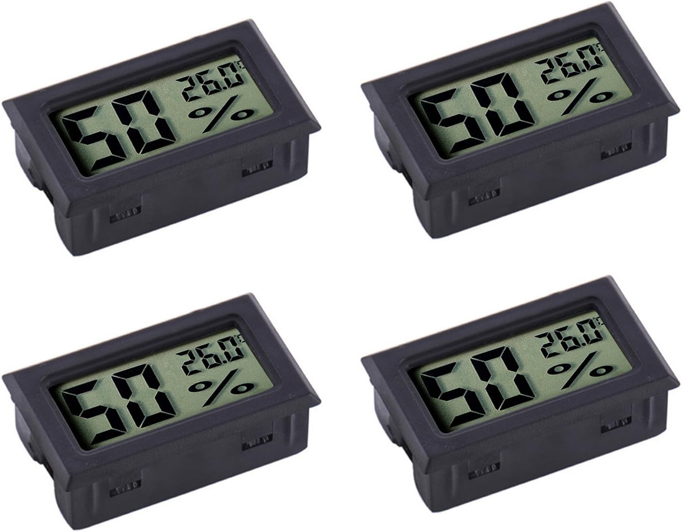 Veanic 4-pack Mini Digital Electronic Temperature Humidity Meters Gauge ...