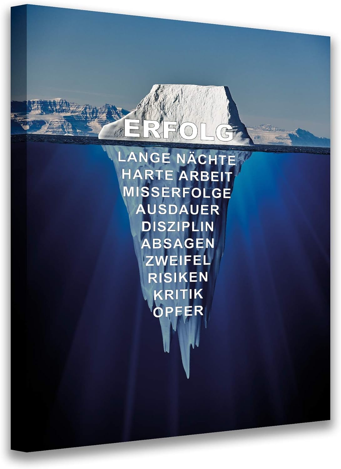 PICSonPAPER Leinwandbild 50 cm x 70 cm, Eisberg des Erfolgs, Geschenk ...