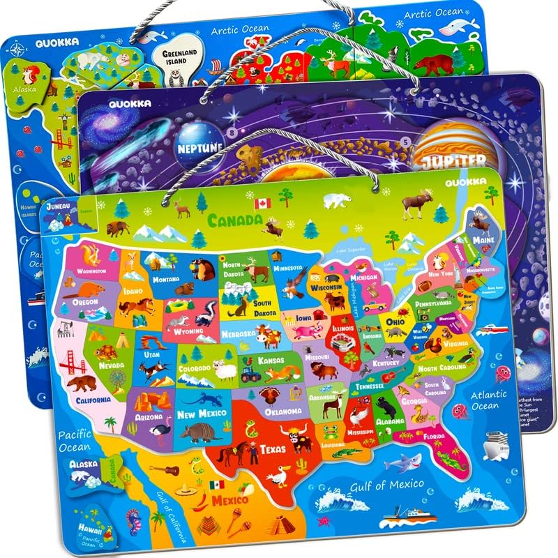 Magnetic Puzzles for Kids Ages 4-6 - 3 Educational Travel Games for ...