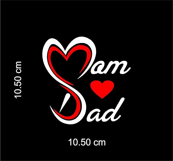 ISEE 360 Mom Dad Love Car Bike Sticker, 0.03 x 4.13 x 4.13 Inches ...