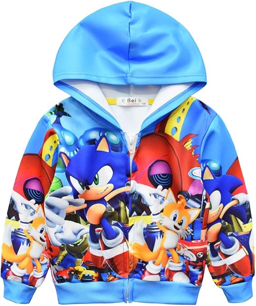 Sonic Sweat à capuche zippé pour garçon Motif hérisson: Amazon.fr ...