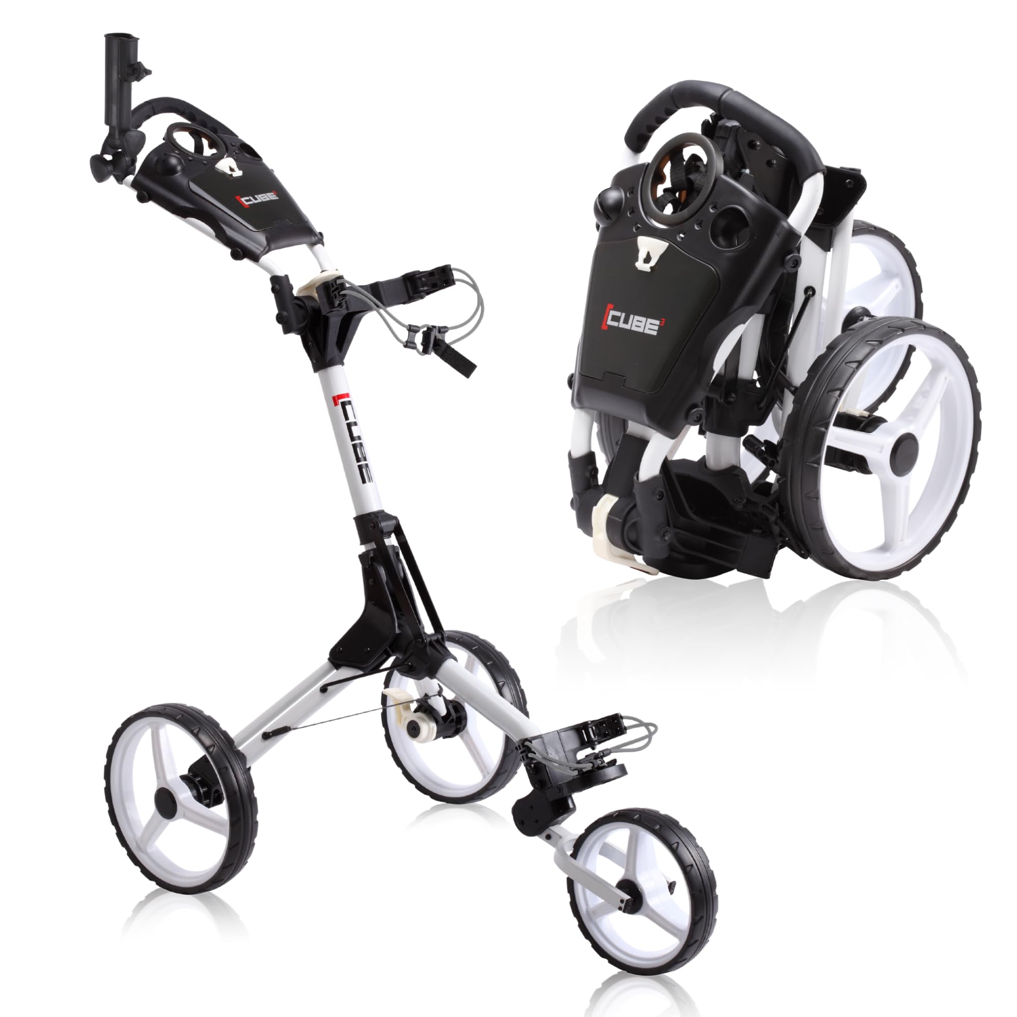 Cube Cart Golf Push Cart 3 Wheel, Smallest Folding Lightweight Golf ...