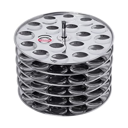 Buy EMBASSY Stainless Steel Mini Idli Stand, 6 Plates, 108 Idlis (18 ...