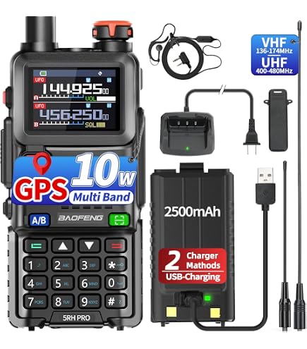 Small Radio Baofeng UV-5RH PRO GPS Multi-Band Ham Radio 640CH Type-C ...