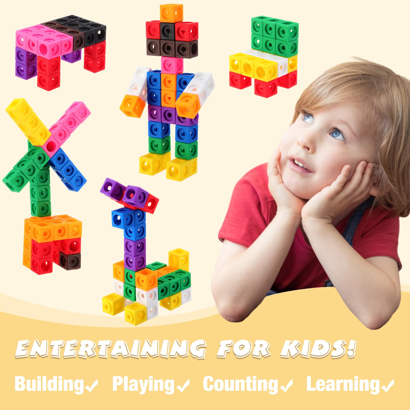 Mua 119 Pcs Math Cubes with Activity Cards Counting Blocks with Storage ...