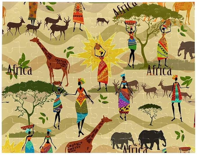 Amazon.com: INTERESTPRINT Ethnic African Puzzle for Kids or Adult-110 ...