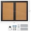 INNOVART Enclosed Bulletin Board 48” x 36”, Lockable Cork Noticeboard with Black Aluminum Frame ...