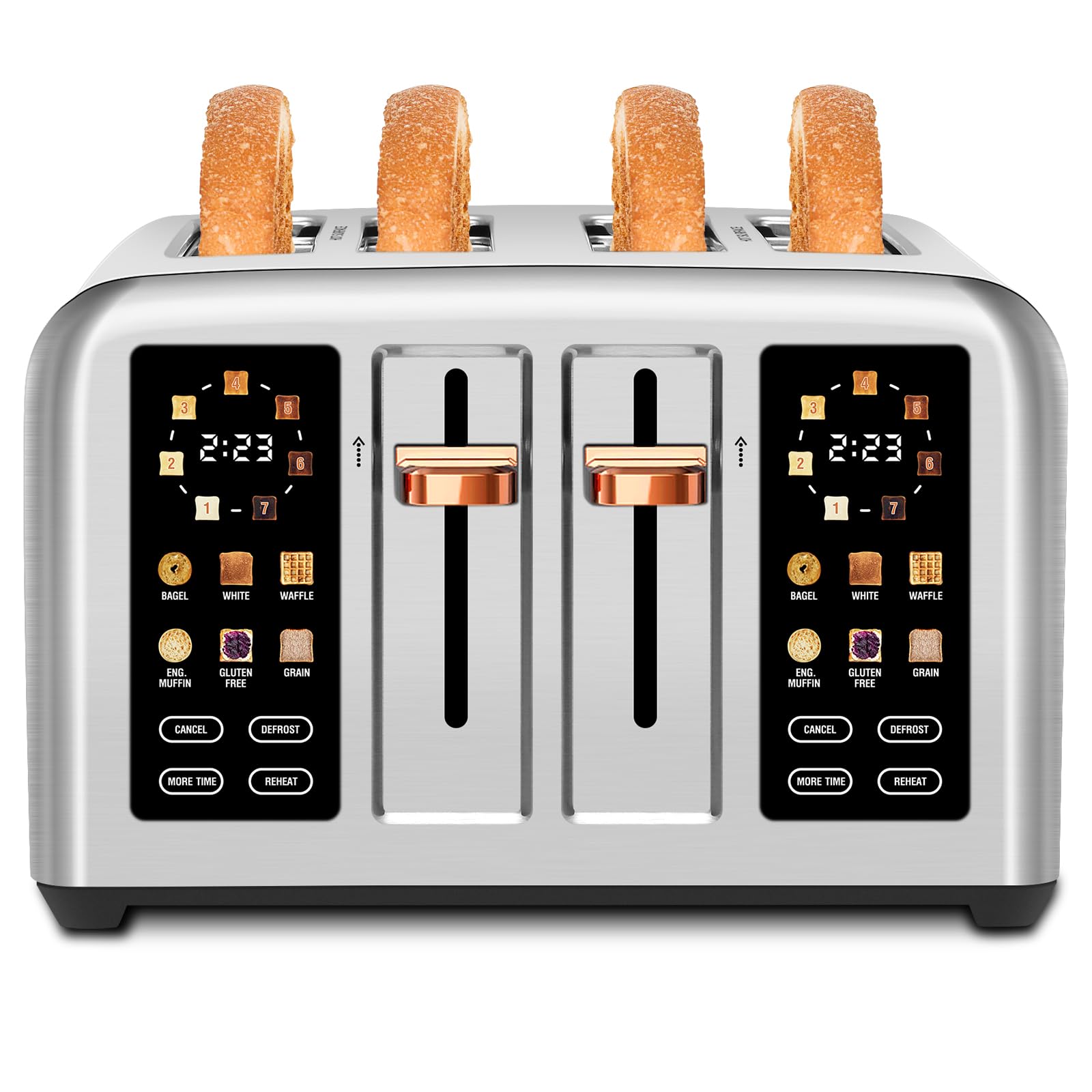 SEEDEEM Toaster 4 Slice, Stainless Steel, Touch Screen for Dual Control ...