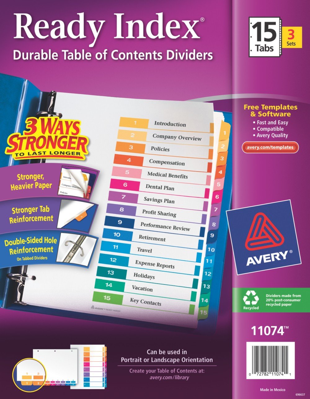 Avery Ready Index Table Of Contents Dividers 15 Tab Set 6 Sets 11197 New EBay Avery Ready Index Table Of Contents Dividers 15 Tab Set 6 Sets 11197 New EBay