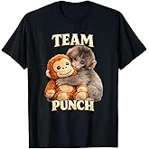 Amazon.com: Team Punch Baby Monkey T-Shirt - Viral Japanese Macaque ...