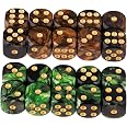 Amazon.com: Yiotfandoll 20PCS Polyhedral Dice D6 Dice 16mm Acrylic 6 ...