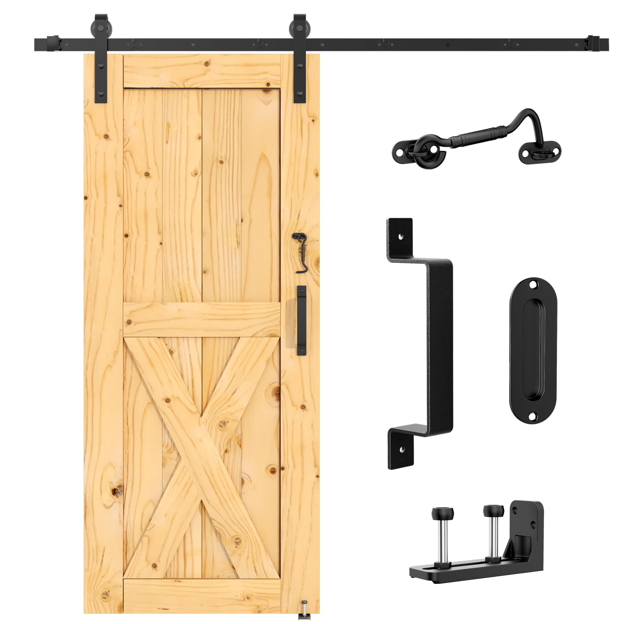SKYSEN 6FT Sliding barn Door Hardware kit, Barn Door Track, 1/4” Thick ...