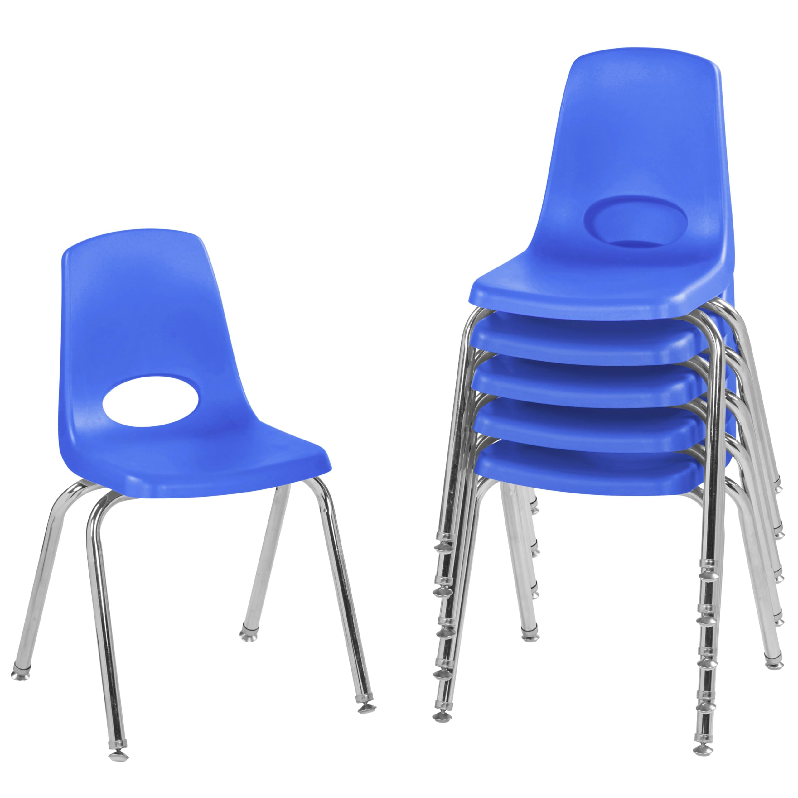 FDP 16" School Stack Chair, Stacking Student Seat with Chromed Steel ...
