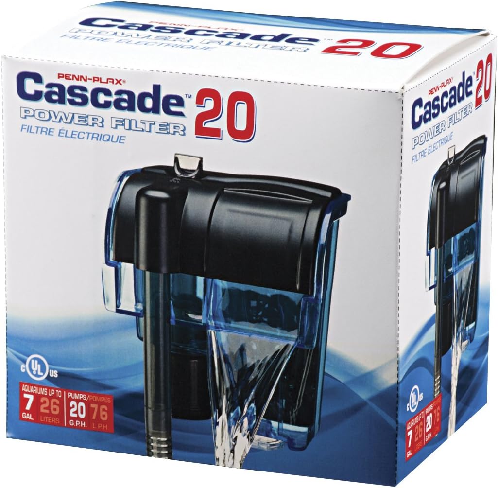 Cascade 20 Power Filter - Hang-On Aquarium Filter with Quad Filtration ...