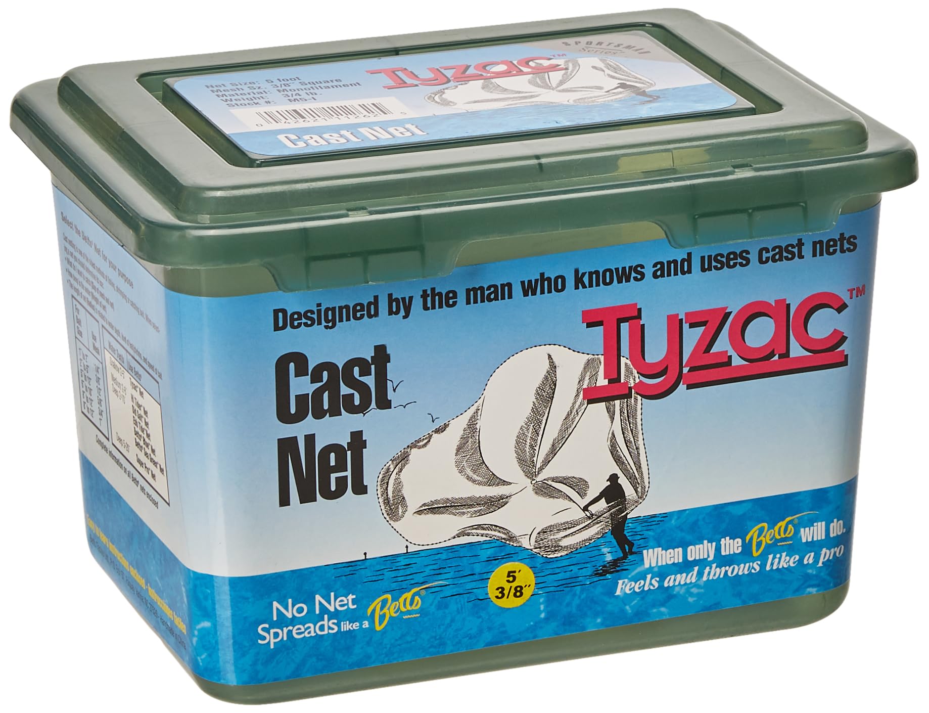 Betts Tyzac Series Cast Net with Utility Box, 6-Feet x 3/8-Inch for ...