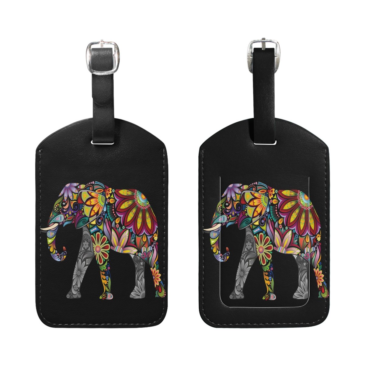 Use4 Black Indian Elephant Luggage Tags Travel ID Bag Tag For Suitcase ...
