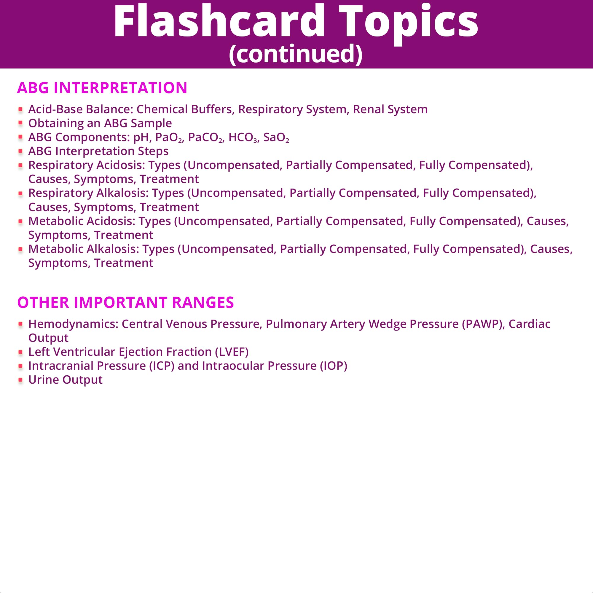 Mua Lab Values & ABG Interpretation Flash Cards – No Fluff – Only ...