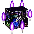 TITO 6 Pack E12 B11 Filament LED Candle Black Light Bulbs, UVA 395nm 4 ...
