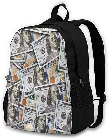 Backpack Dollars More Money Laptop Travel School College Backpacks Bag ...