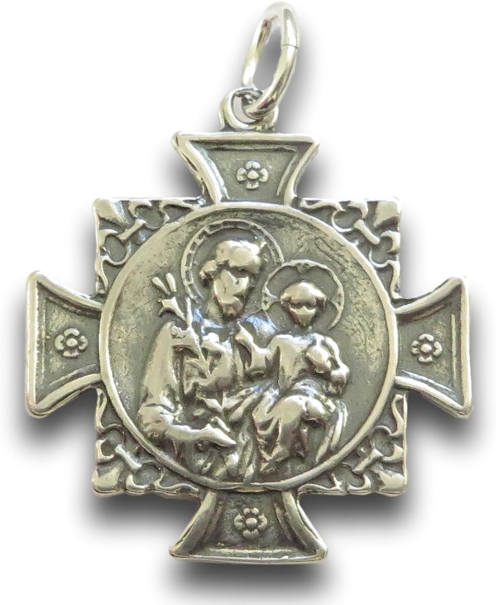 St Joseph Cross Medal - Patron of Fathers - Antique Reproduction ...