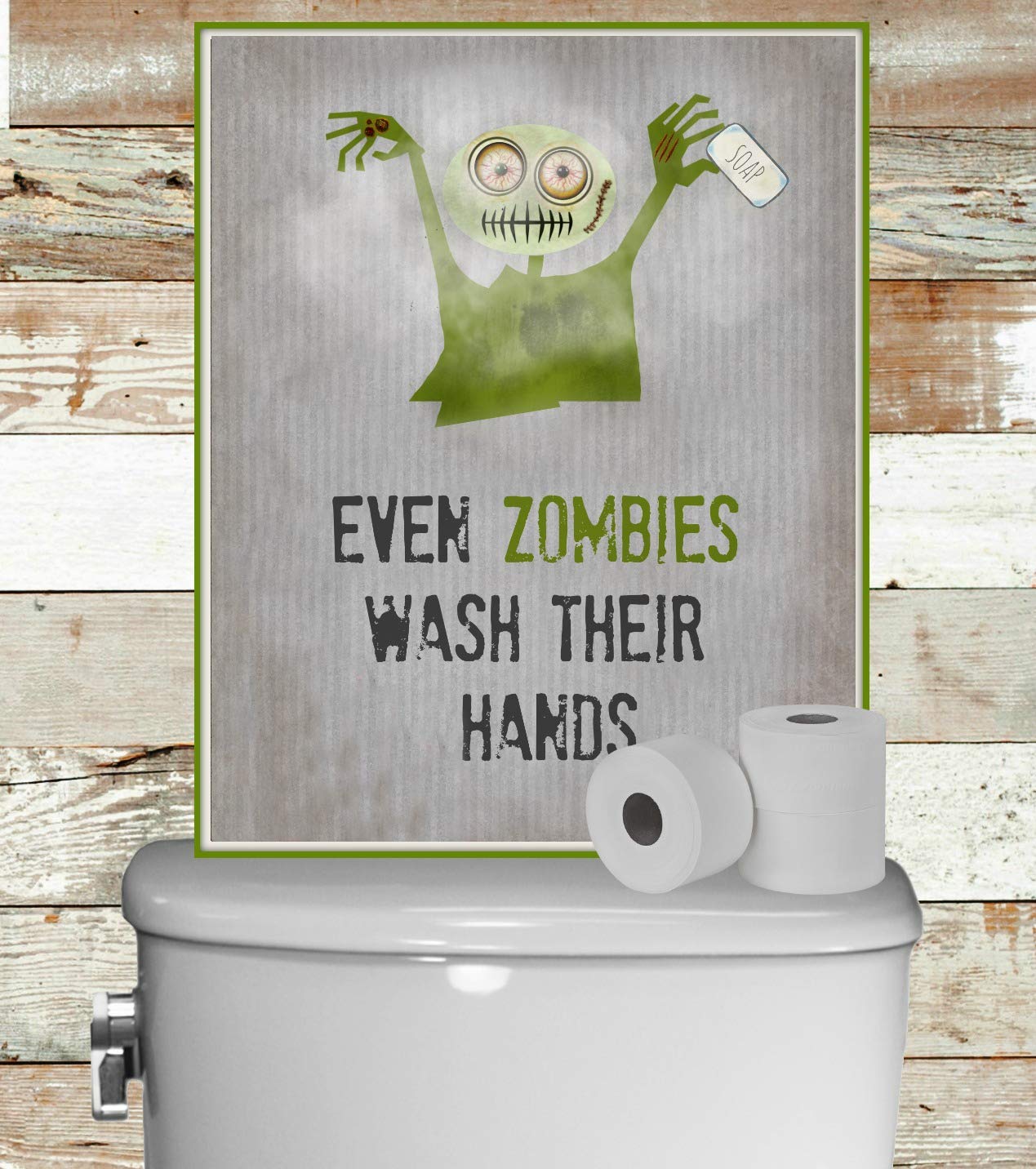 Amazon.com: Funny Zombie Bathroom Art Print Back to School Nurse ...