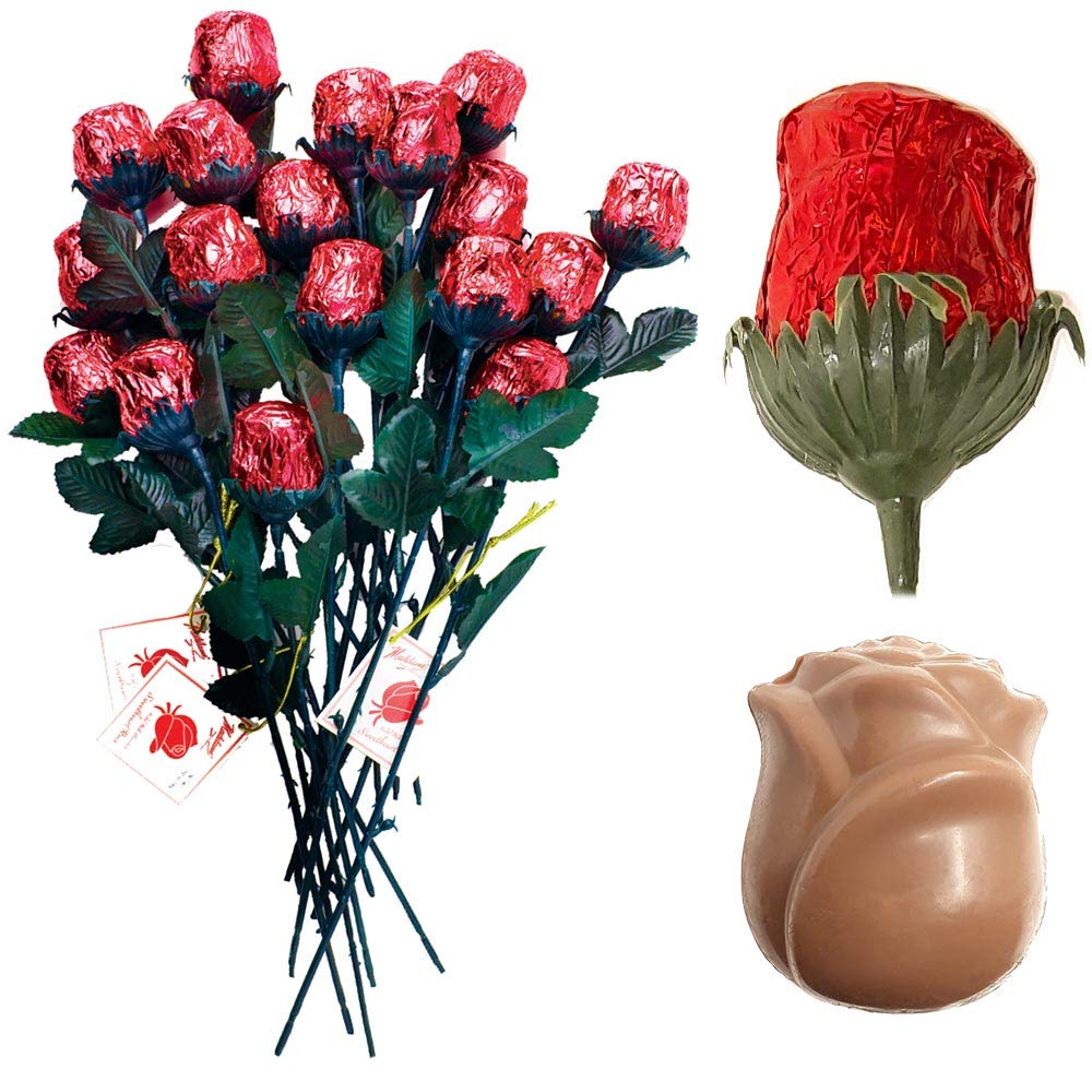 Amazon.com : Madelaine Chocolate Sweetheart Edible Roses - Solid ...