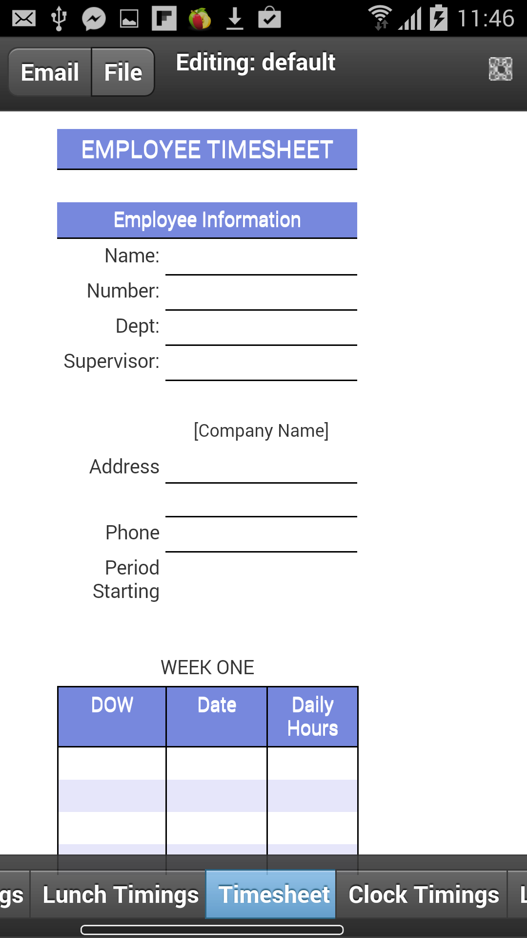 Monthly Employee Timesheet:Amazon.com:Appstore for Android