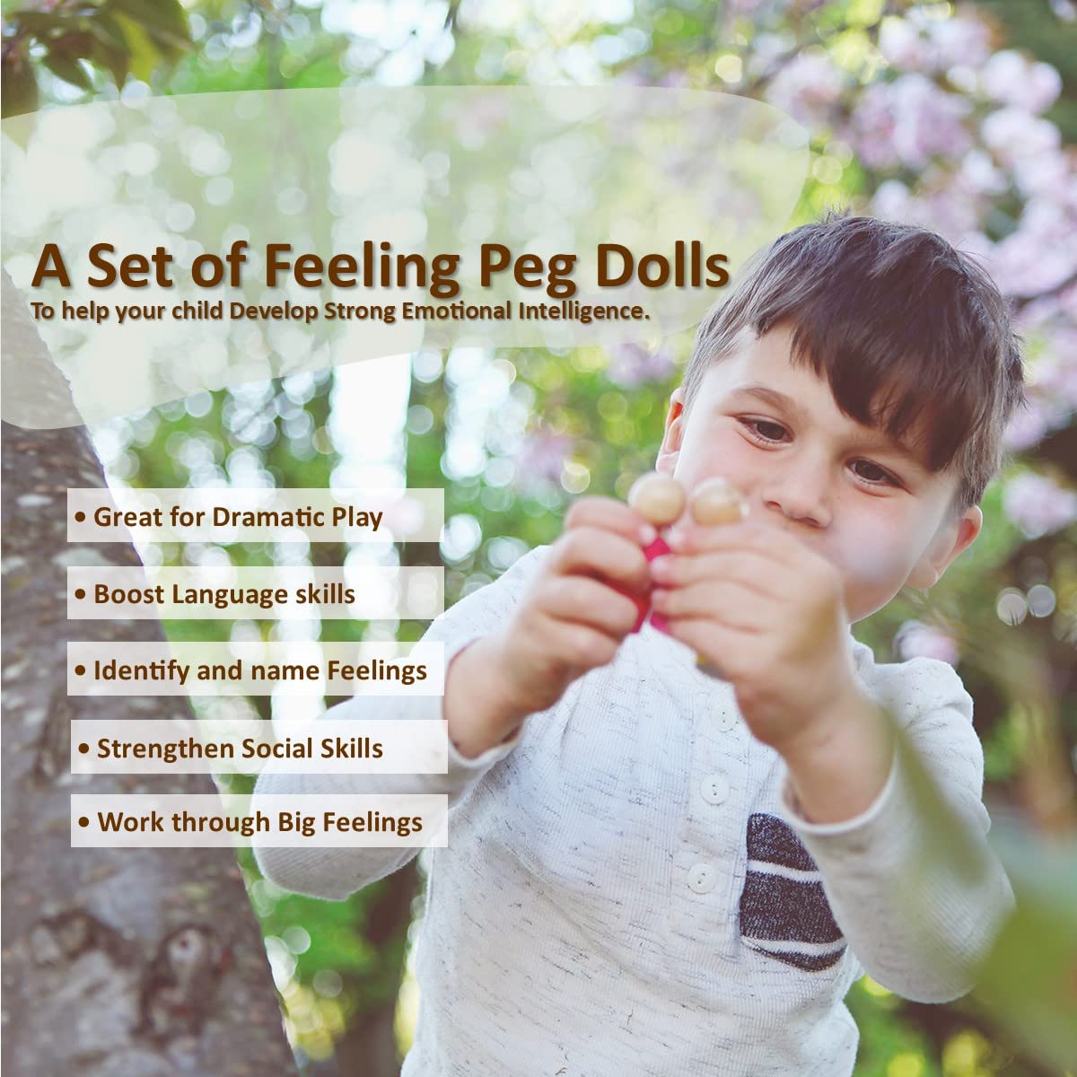 Mua Set of 6 - Rainbow Wooden Peg Dolls with Emotions | Sensory Autism ...