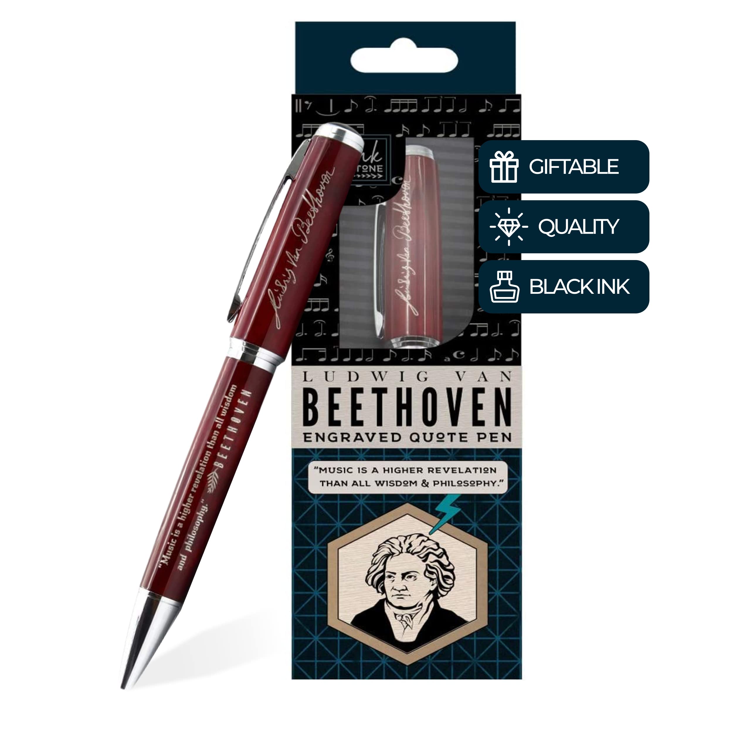 Mua Inkstone Beethoven Engraved Quote Pen - Music is a Higher ...