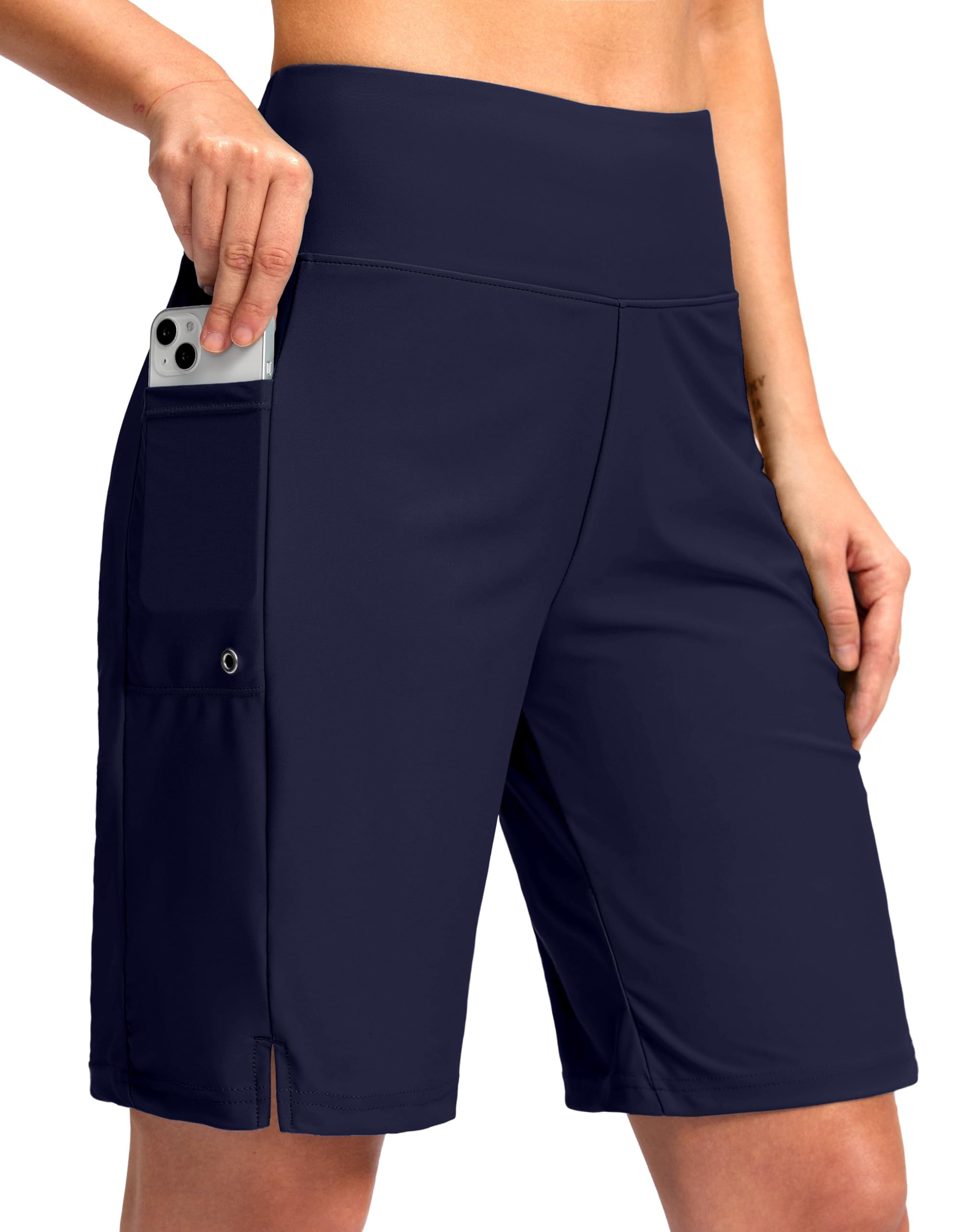 G Gradual Women's 9" Long Swim Board Shorts with Pockets High Waisted ...