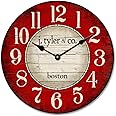 Amazon.com: Boston Red Vintage Wall Clock | Ultra Quiet Quartz ...